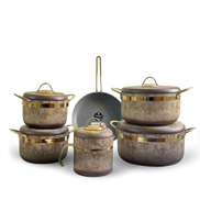 Brioni Royal Stone 11-Piece Cookware Set, Tiger Eye Gold price in Egypt ...