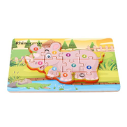 Generic Wooden Rectangle 3D Puzzle Board With Rhinoceros Design To ...