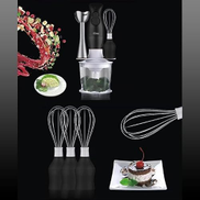 dsp Hand Blender 4-in-1, 200W Full Copper Motor Soft Touch Switch, Two ...
