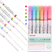 Generic Highlighter Pen Set - Curved, Colored, Dual Ended Rotating ...